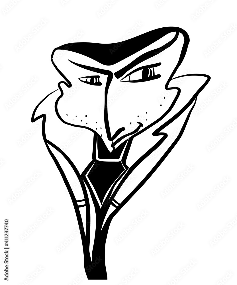 Vecteur Stock picture drawing suspicious man in raincoat, detective ...