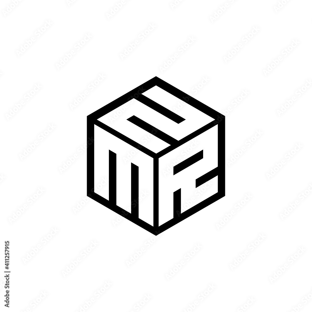 MRN letter logo design with white background in illustrator, cube logo ...
