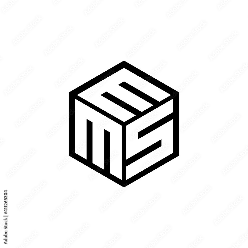 MSM letter logo design with white background in illustrator, cube logo, vector logo, modern ...