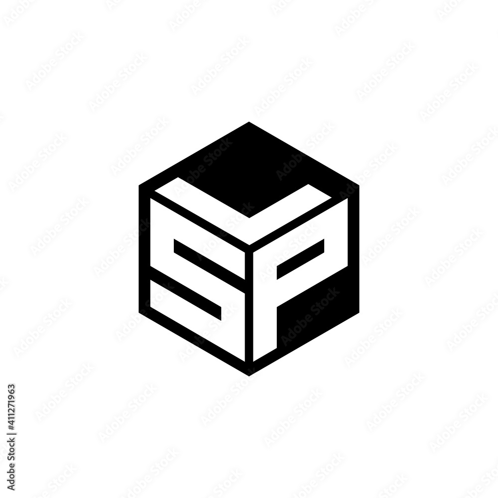 SPL letter logo design with white background in illustrator, cube logo ...