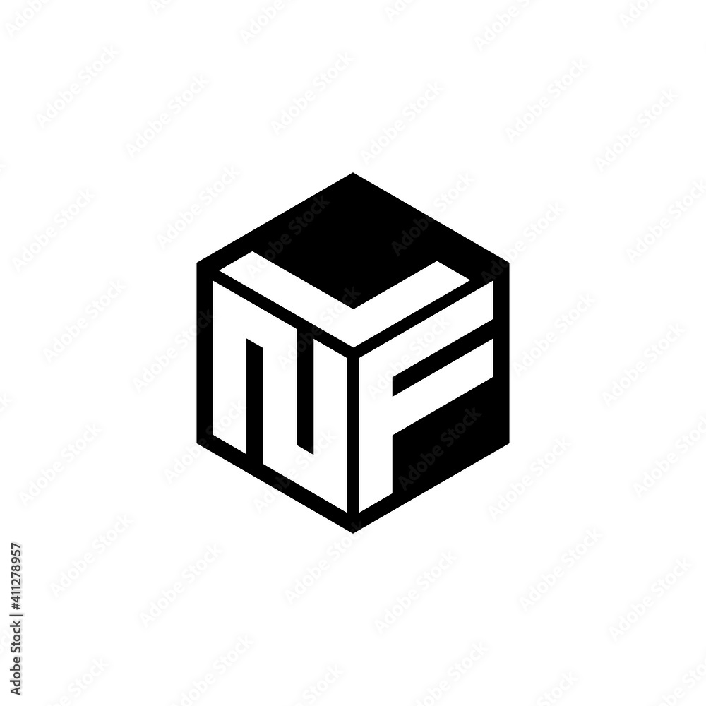 NFL letter logo design with white background in illustrator, cube logo ...