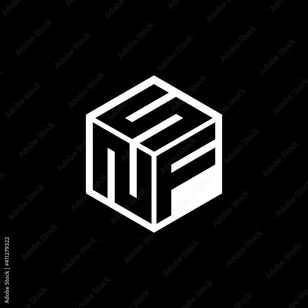 NFS letter logo design with black background in illustrator, cube logo ...