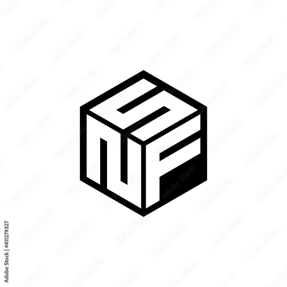NFS letter logo design with white background in illustrator, cube logo ...