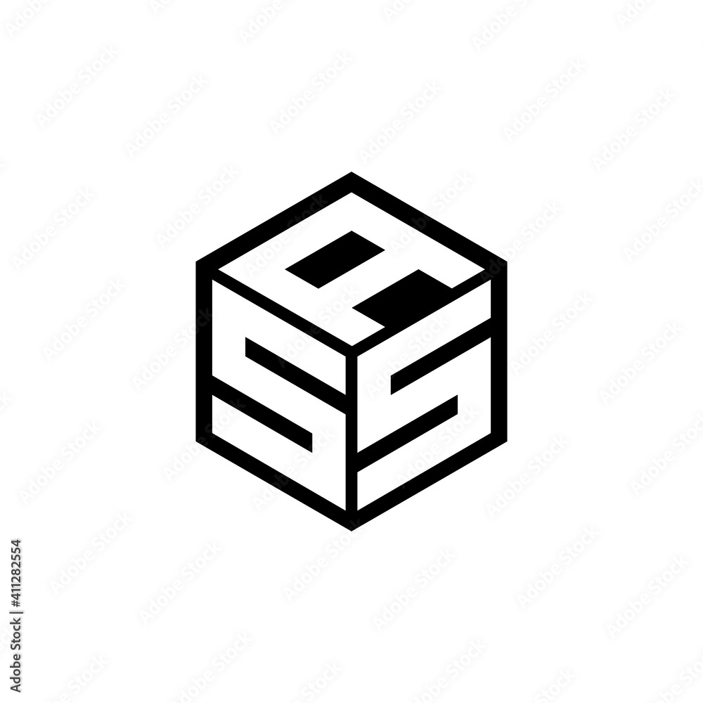 SSA letter logo design with white background in illustrator, cube logo ...