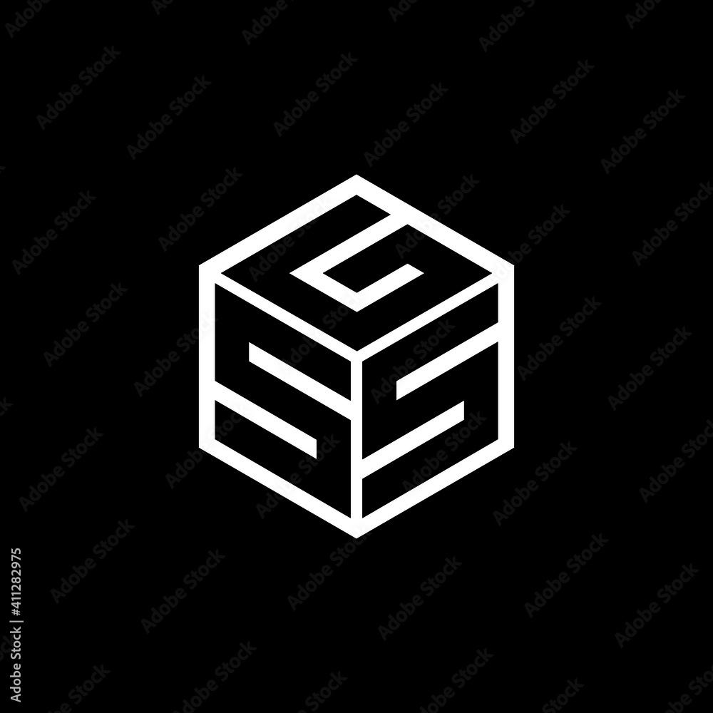 SSG letter logo design with black background in illustrator, cube logo ...