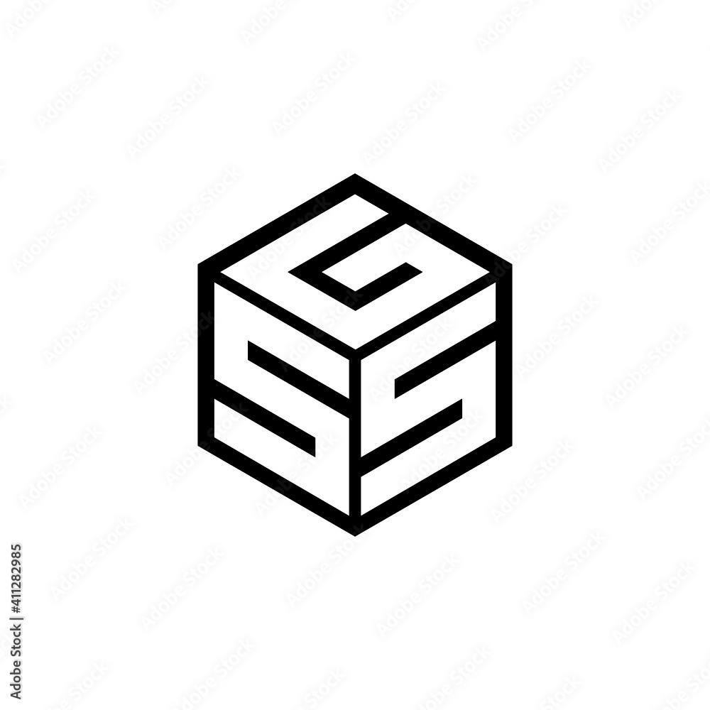 SSG letter logo design with white background in illustrator, cube logo ...