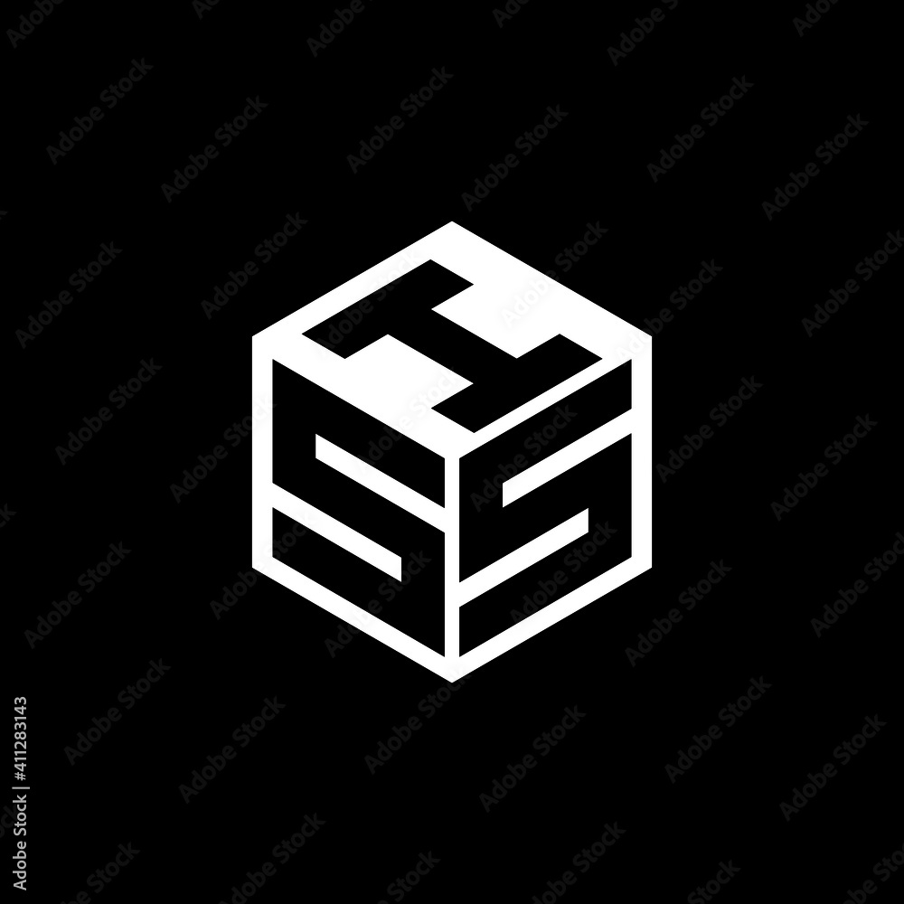 SSI letter logo design with black background in illustrator, cube logo ...