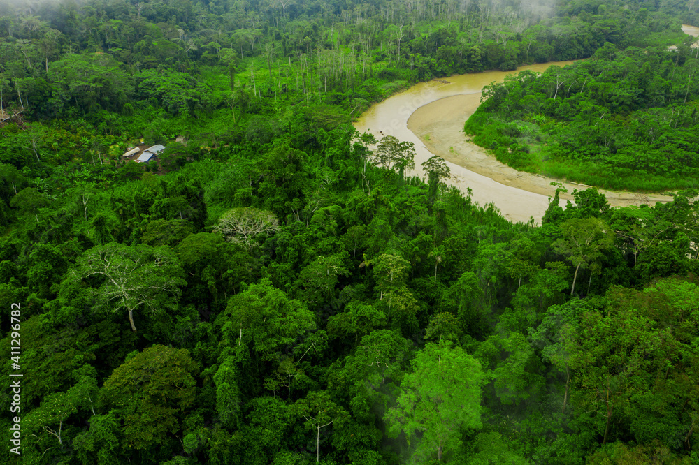 Rio Villano in the ecuadorian amazon rainforest Stock Photo | Adobe Stock