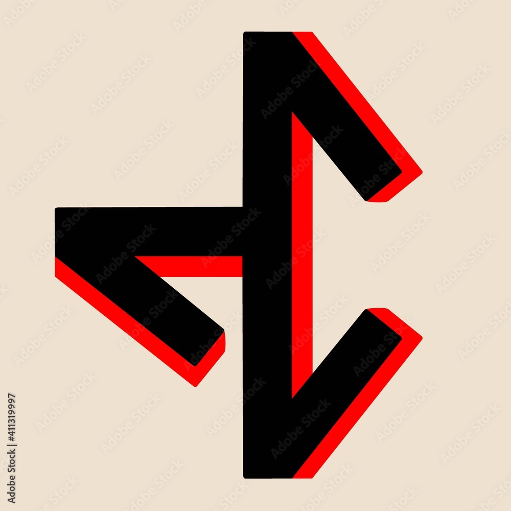 Geometric simbol monochrome. National element, ancient magic red and ...