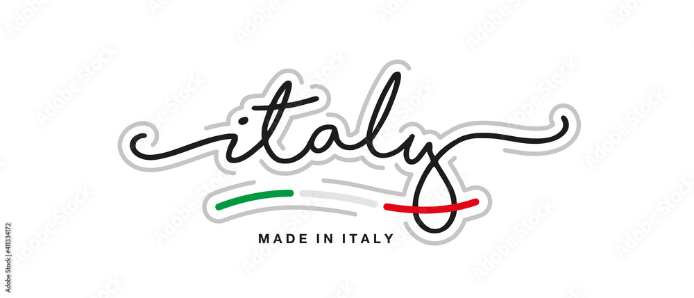 Made in Italy new modern handwritten typography calligraphic logo ...