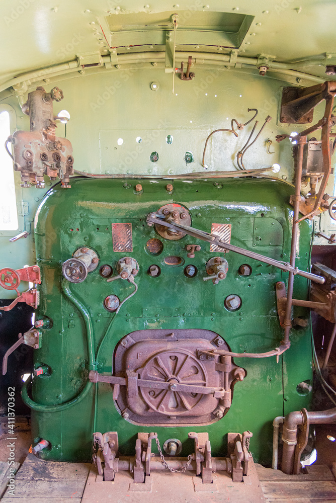 Engine drivers station at the Old Northam Railway Station Museum. Stock ...