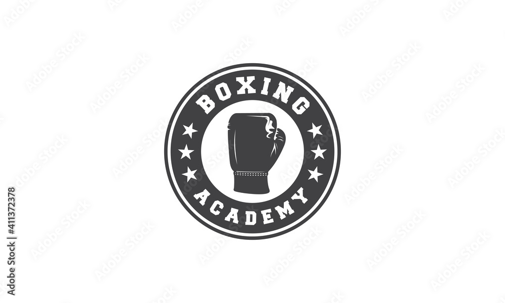 boxer academy logo with boxing gloves symbol Stock Vector | Adobe Stock