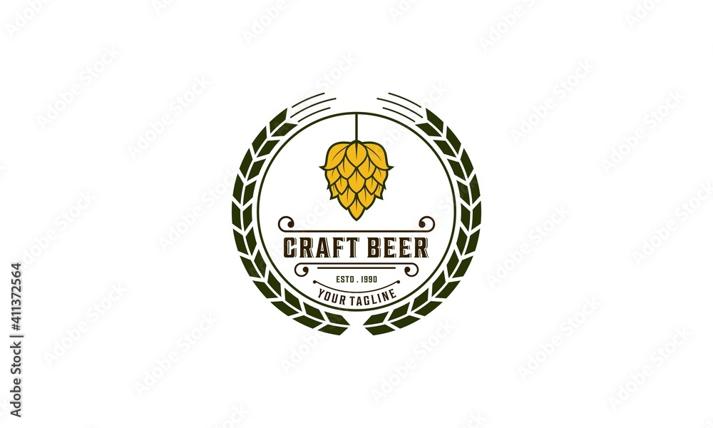 Beer Logo Design Element in Vintage Style for Logotype, Label, Badge ...
