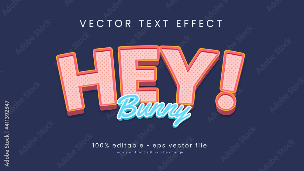 Cartoon style text effect design with editable text. Stock Vector ...