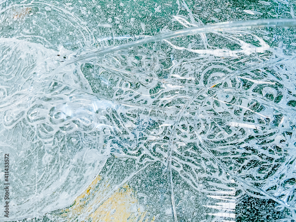 Close-up Melted plastic from Purging material or Clean screw of machine ...