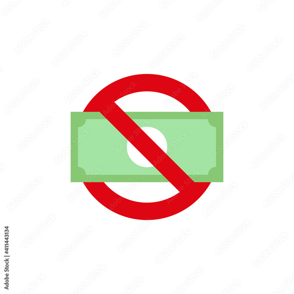 No money icon, color, line, outline vector sign, linear style pictogram ...