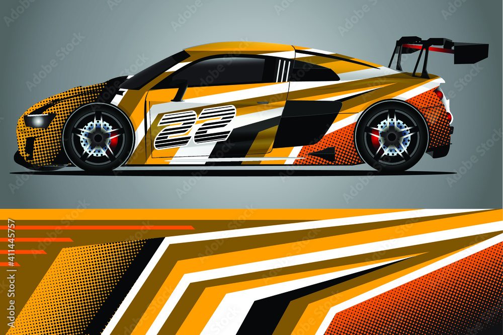 Racing Car decal wrap design. Graphic abstract livery designs for ...