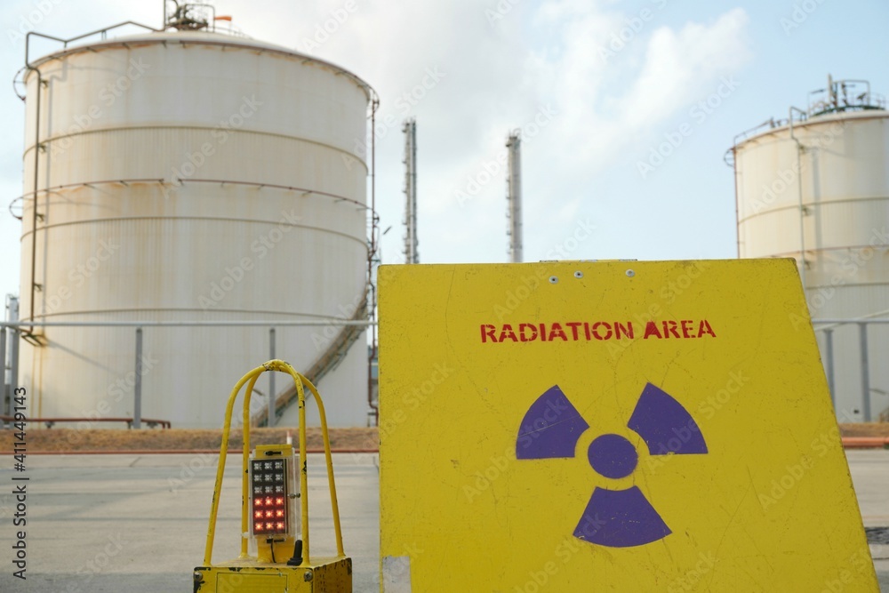 Warning signs for radiography testing work to identify the extent of ...