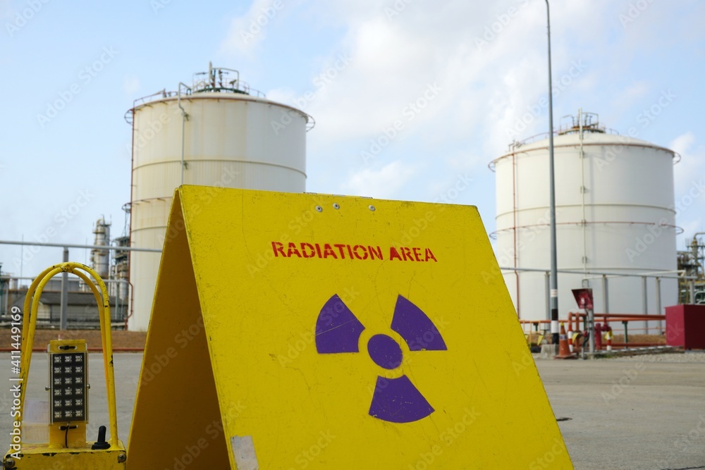 Warning signs for radiography testing work to identify the extent of ...