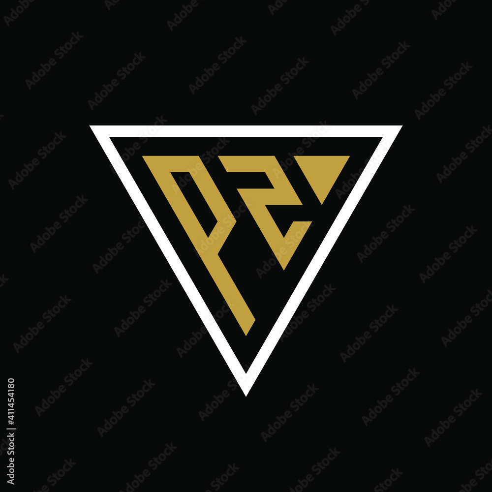 Initial letter PZ triangle logo design Stock Vector | Adobe Stock