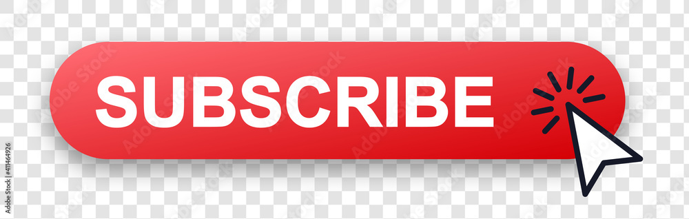 Subscribe button with pointer clicking. Vector illustration. Subscribe ...