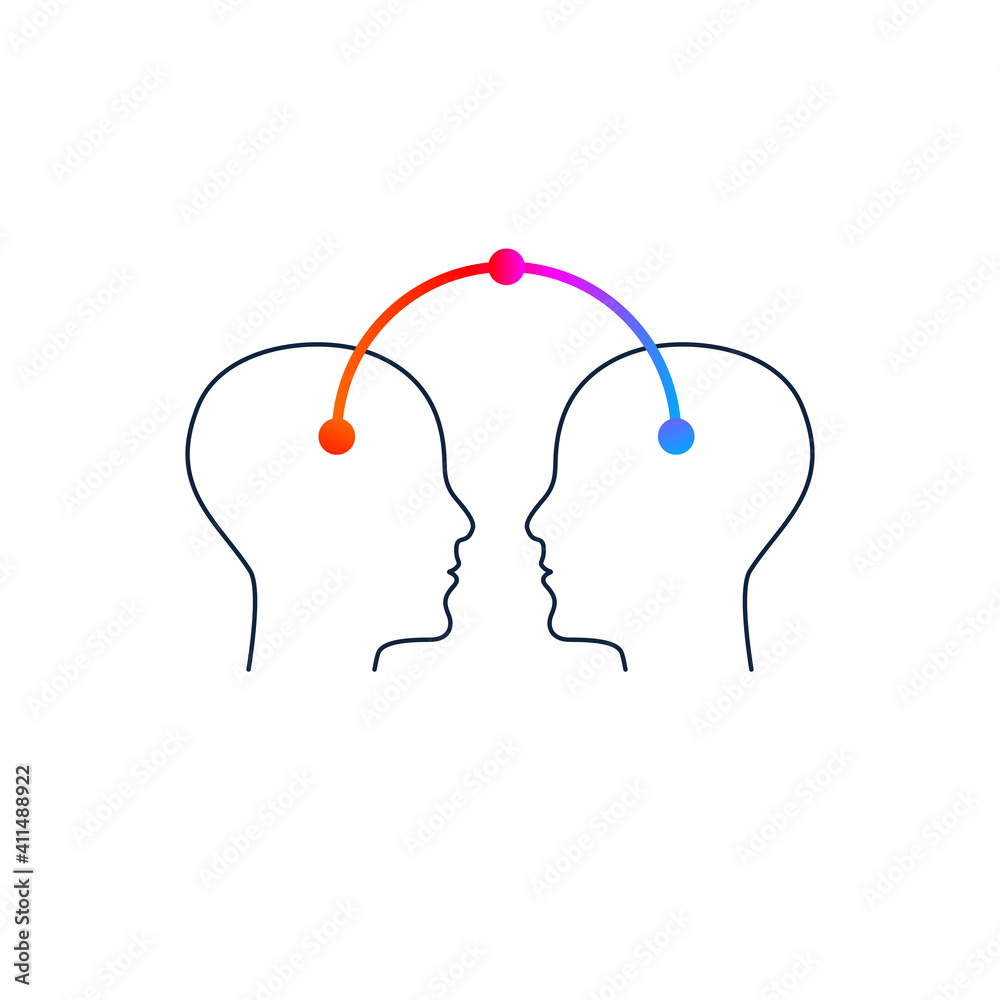 Empathy symbol. Two profiles Stock Vector | Adobe Stock