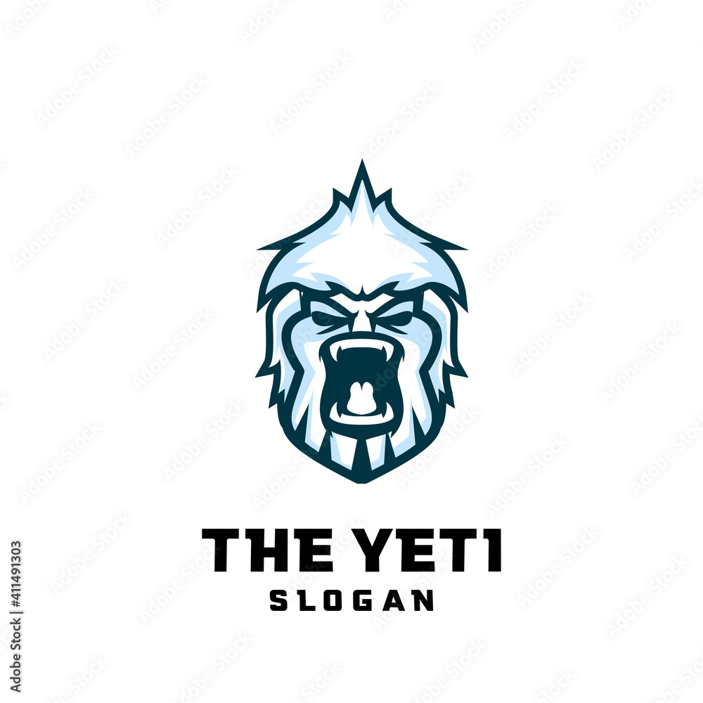 the yeti bigfoot iceman logo vector icon illustration suitable for ...