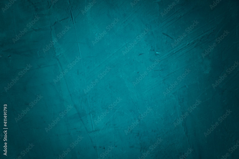 Wall blue background for insert object. Space in texture for text and ...