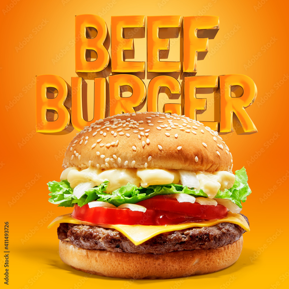 Delicious Beef Burger consists of Bun Bread, Patty, Pickle, Onion ...