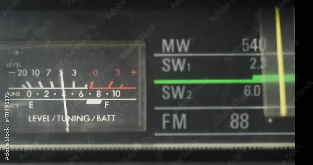 Tuning the analog radio frequency on the scale of the retro receiver ...