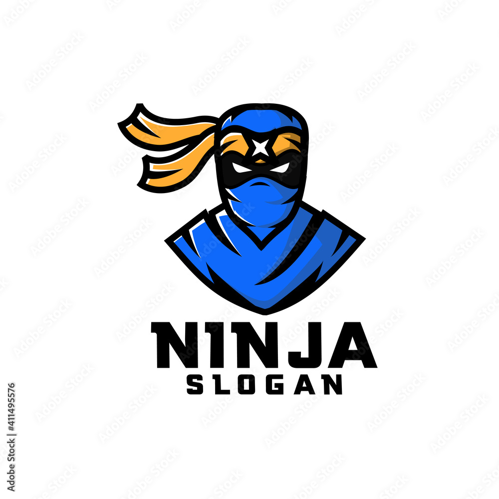 ninja vector mascot logo design illustration concept style for badge ...