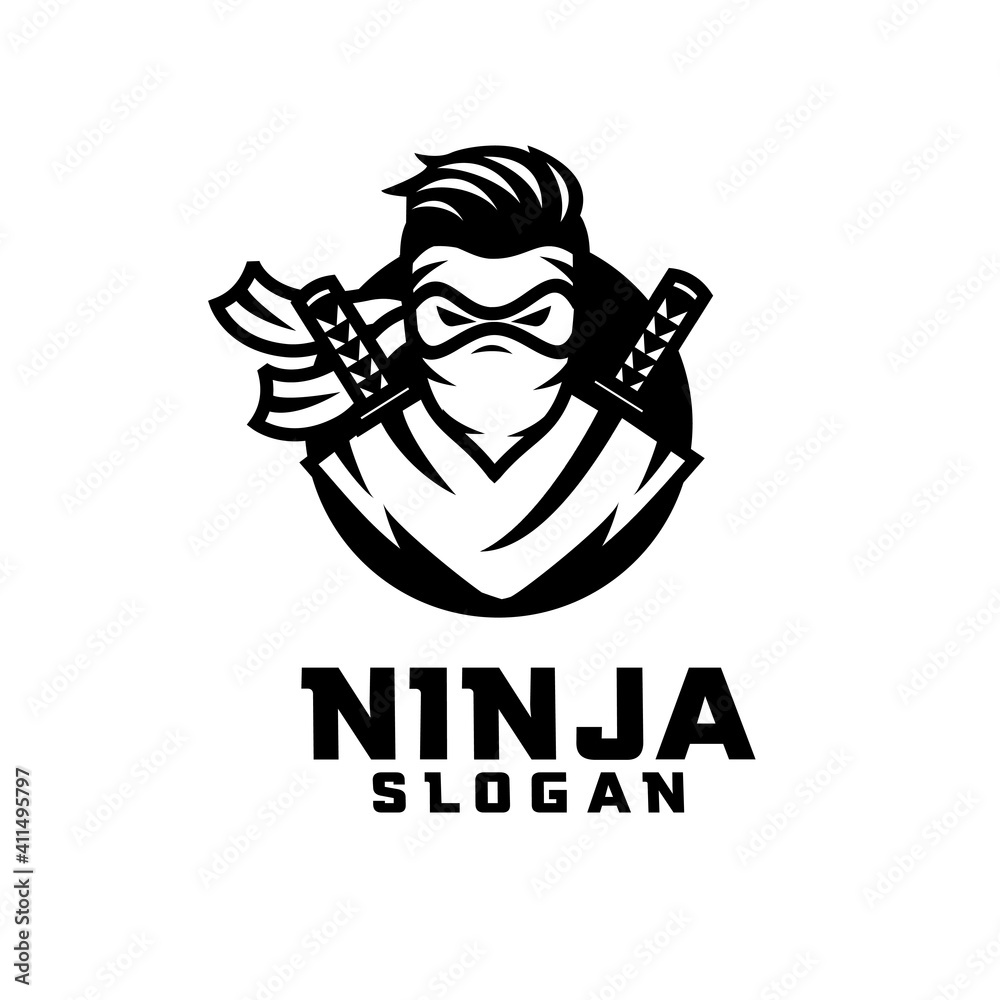 ninja vector mascot logo design illustration concept style for badge ...