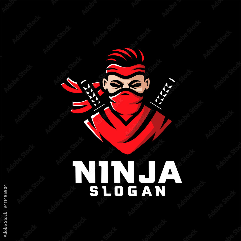ninja vector mascot logo design illustration concept style for badge ...