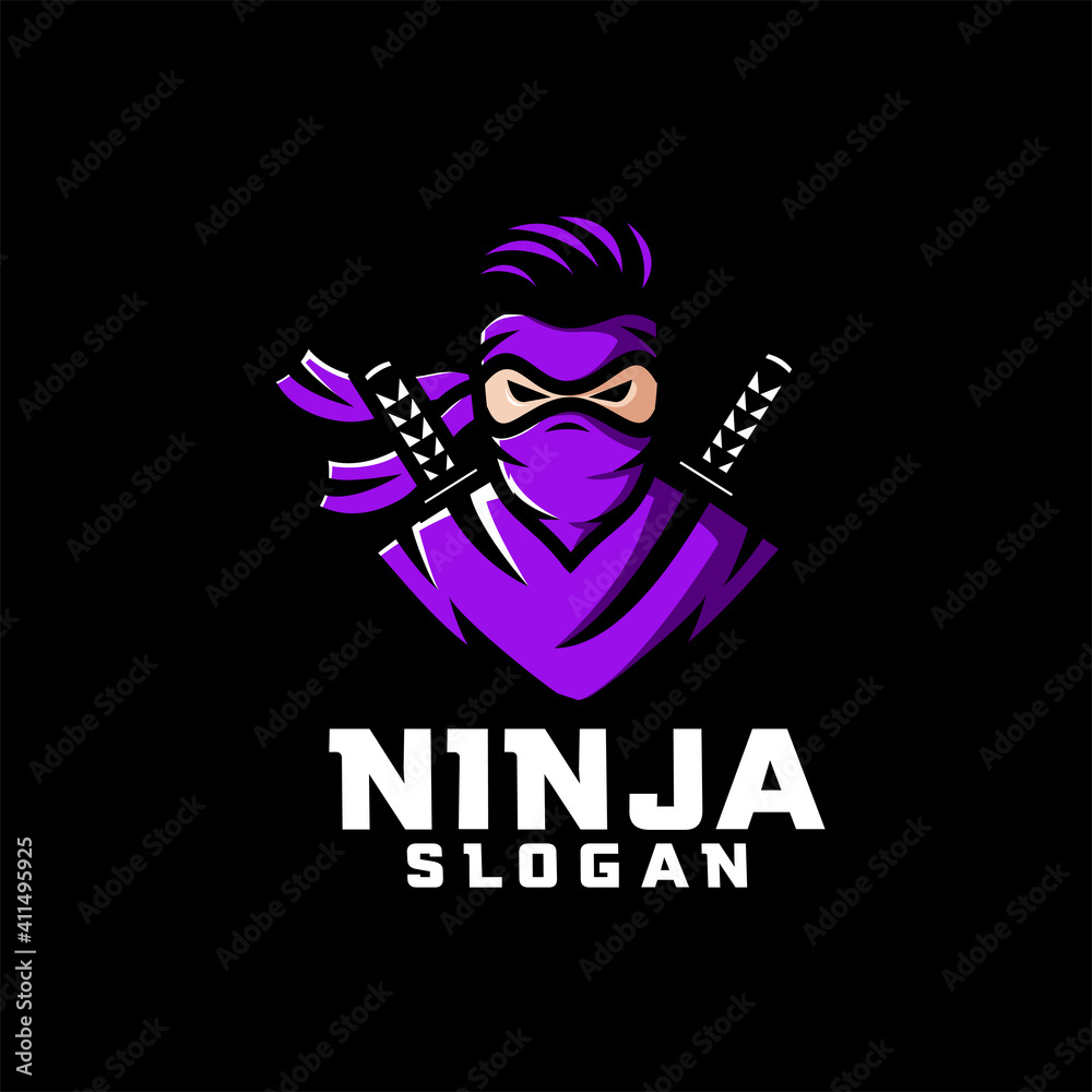 ninja vector mascot logo design illustration concept style for badge ...