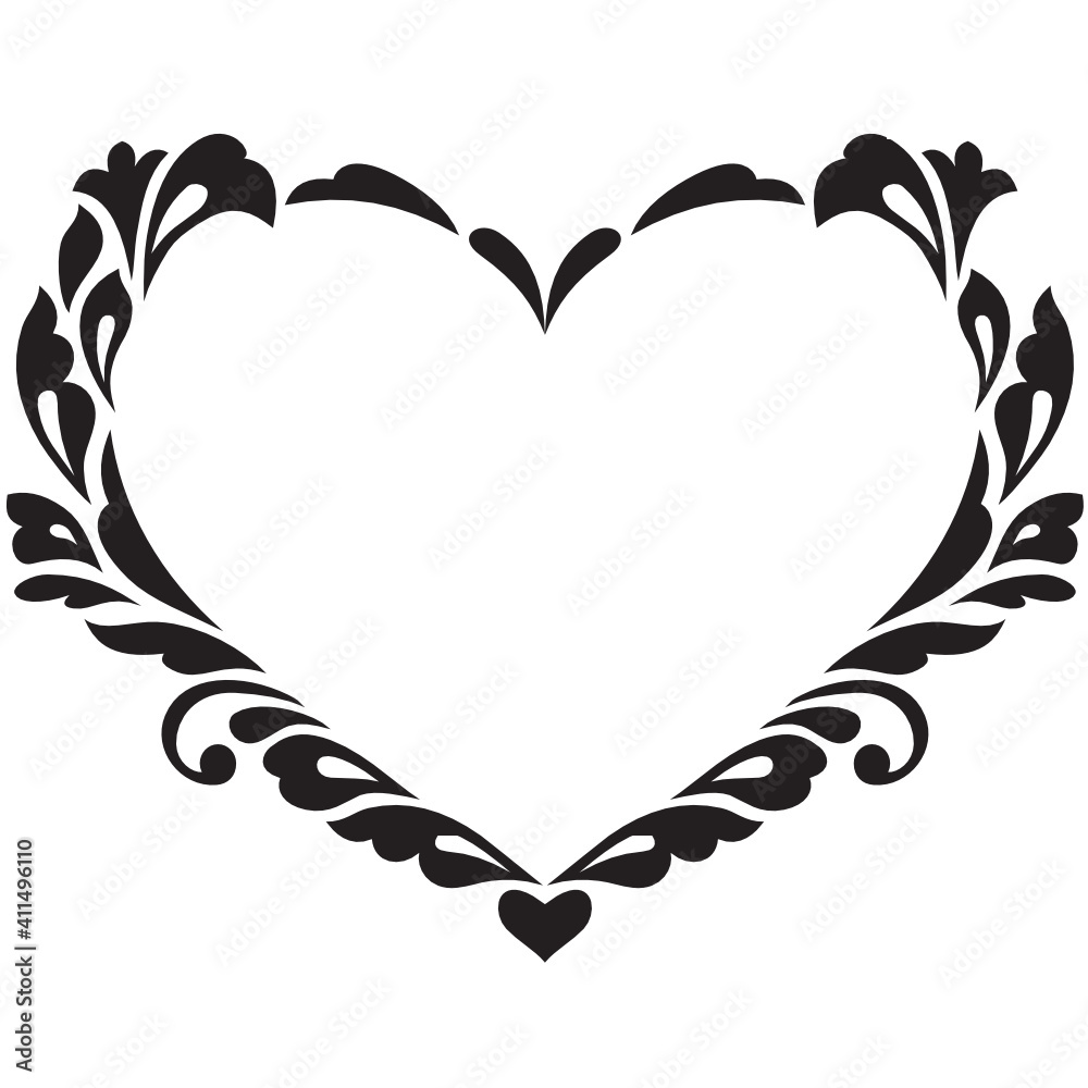 Heart frame svg, wedding design, Valentines day cut file Stock Vector ...