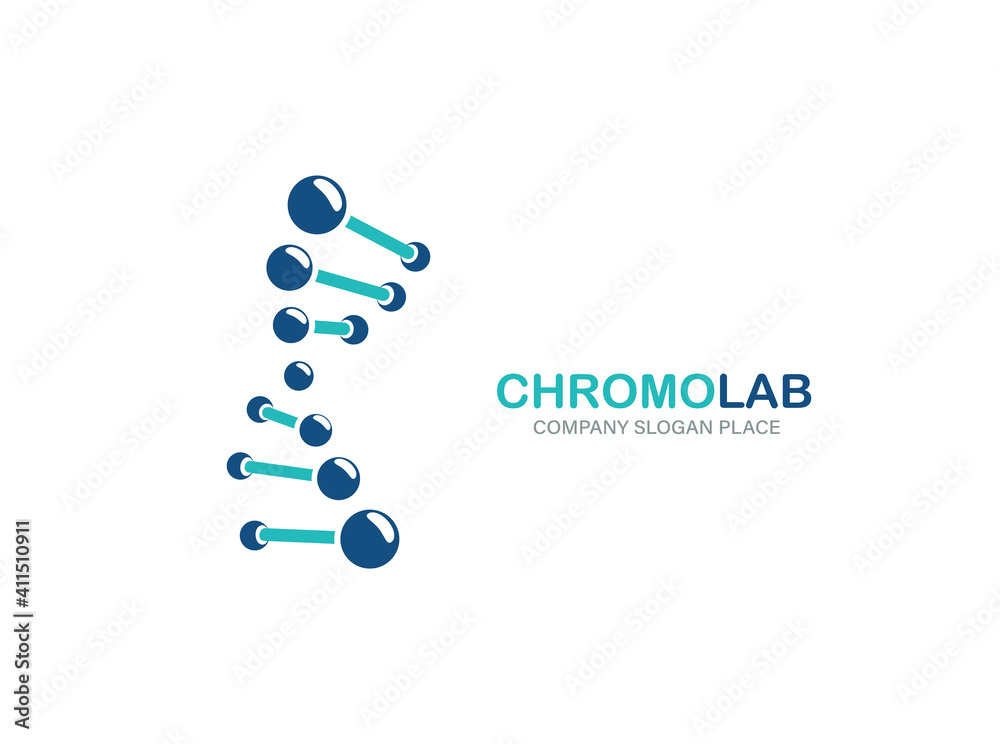 Dna helix vector logo concept. Chemistry laboratory identity logotype ...