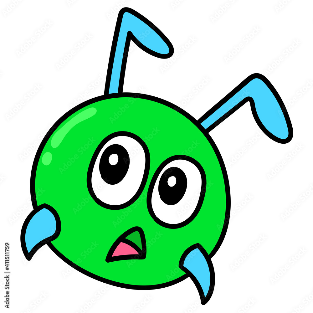 emoticon of an ant head with a gawk in surprise, doodle icon image ...
