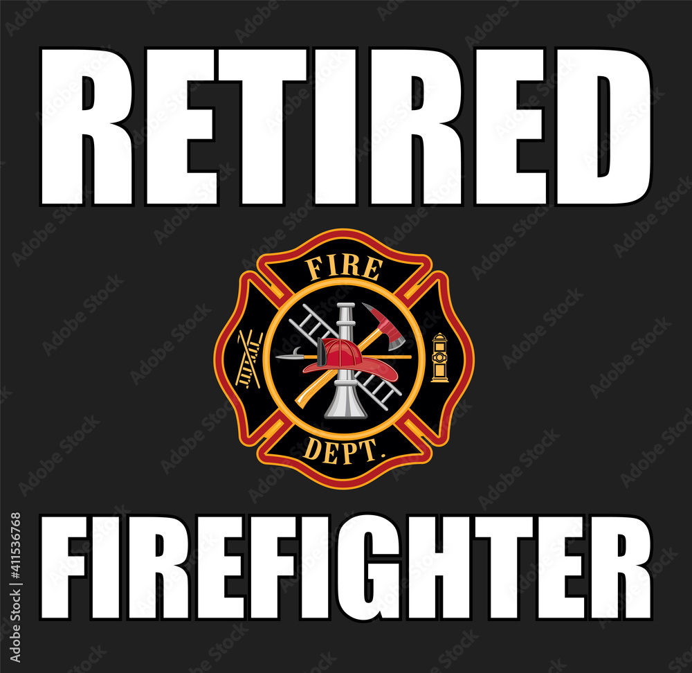Retired Firefighter With Cross is a design that includes a full color ...