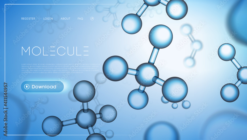 Infographic element chemical background. Molecular particles background ...