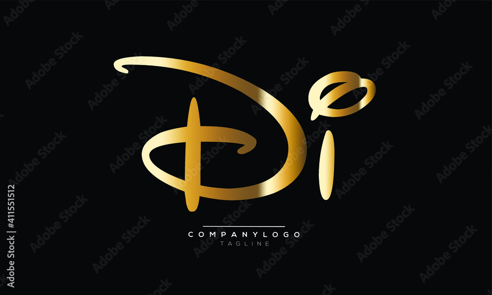 DI icon monogram letter text alphabet logo design Stock Vector | Adobe ...