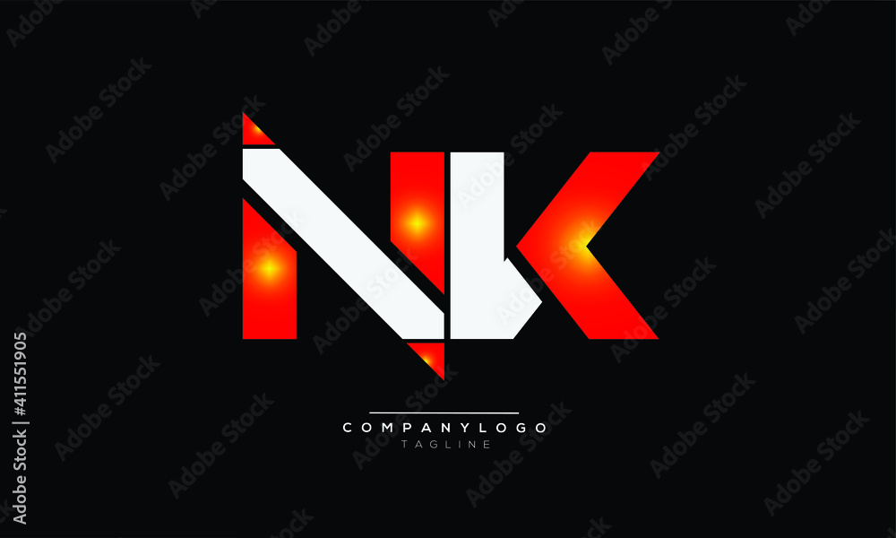 NK icon monogram letter text alphabet logo design Stock Vector | Adobe ...