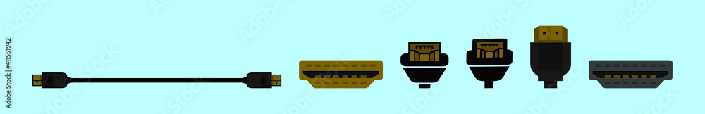 set of hdmi cartoon icon design template with various models. vector ...