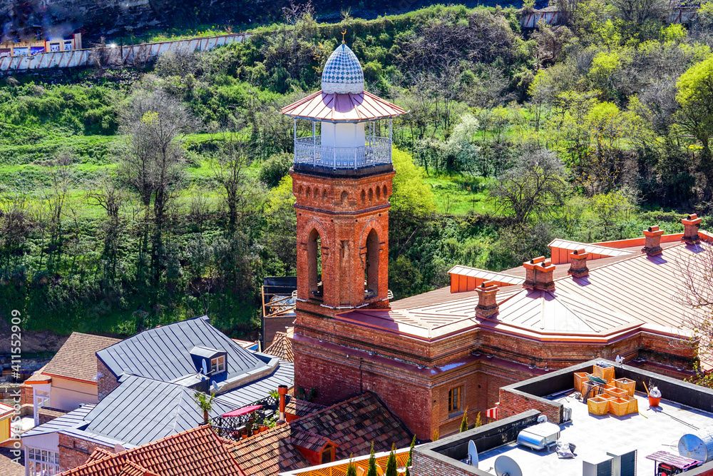 Georgia, in Tbilisi. Mosque of Tbilisi with its Minaret. Stock Photo ...