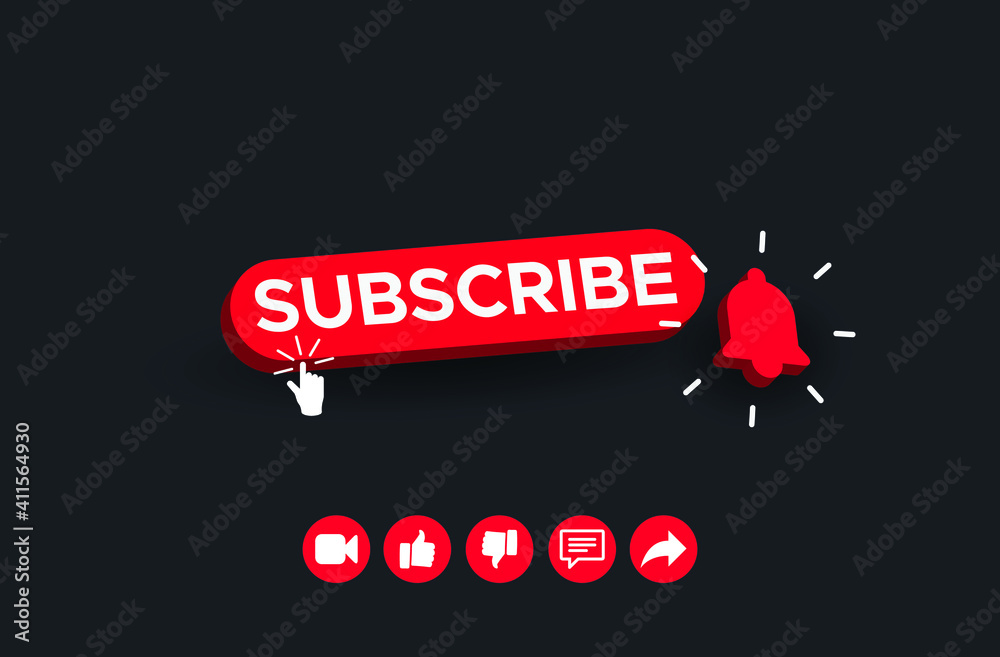 Subscribe like and share template. Stock Vector | Adobe Stock