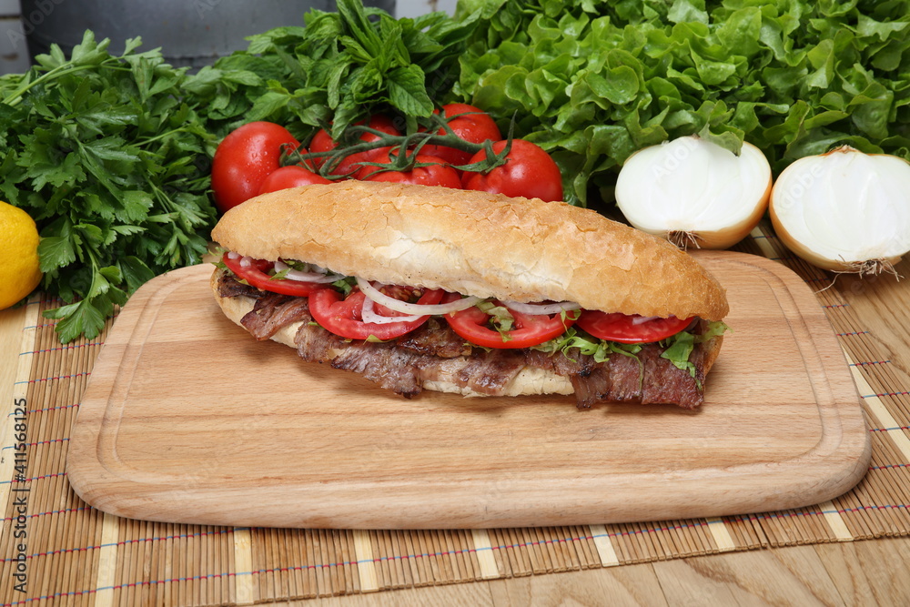 ekmek arası et döner, et döner sandviç, döner sandviç, et döner, meat ...