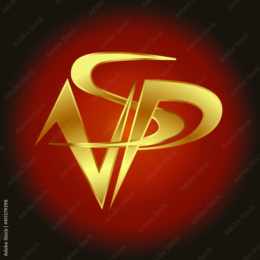 abbreviation of three letters VSP made in gold color on a burgundy ...
