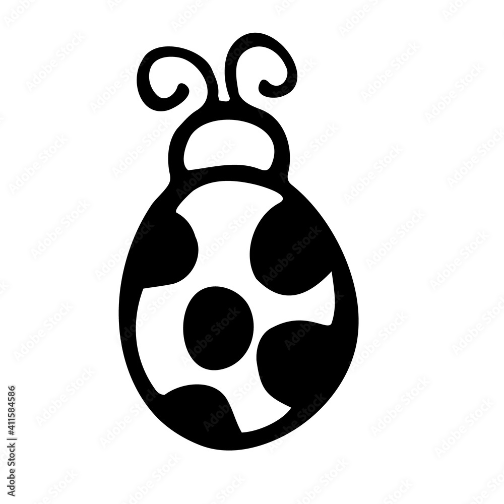 Ladybug hand drawn vector doodle illustration. Cartoon ladybug ...