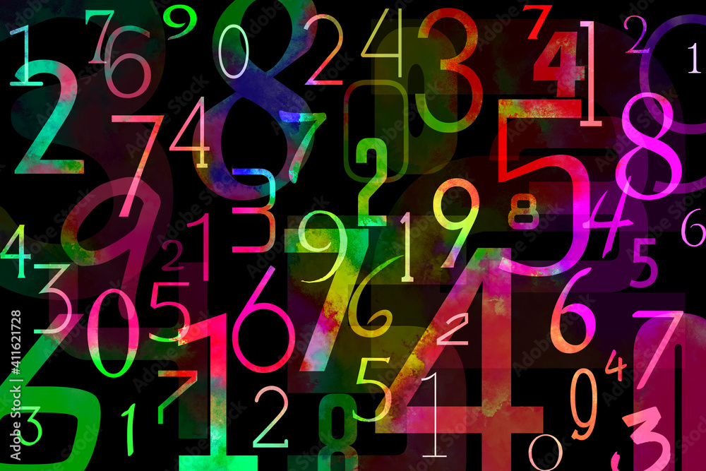 Abstract colorful numbers background Stock Photo | Adobe Stock