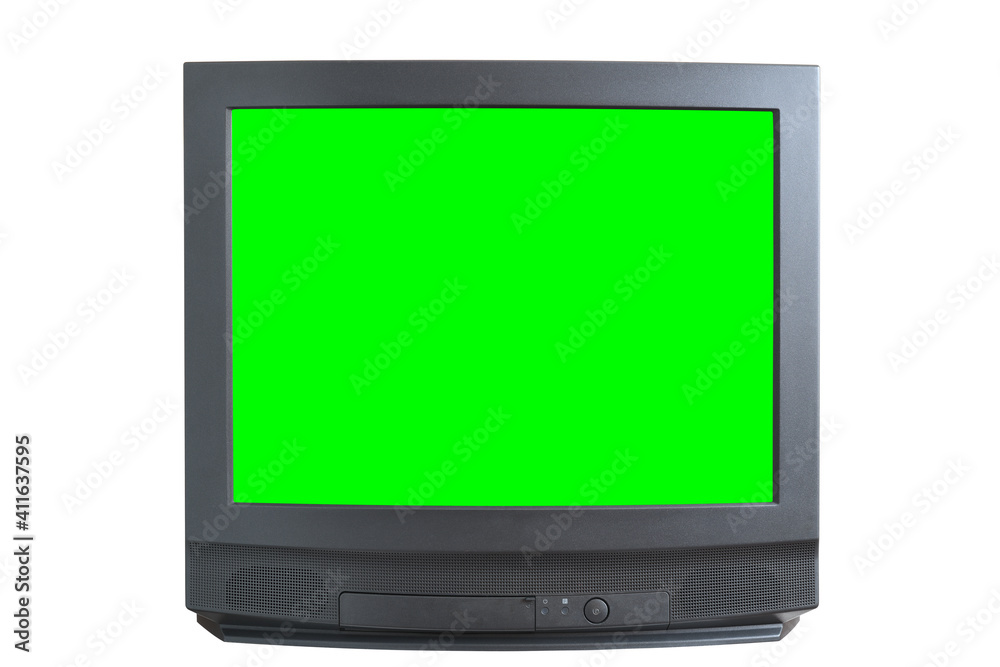Black vintage green screen TV for adding new images to the screen ...