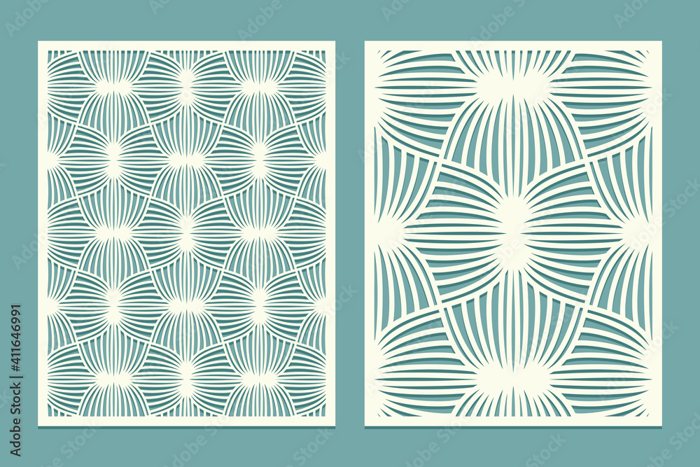 Die and laser cut screen panels with doodling pattern. Laser cutting ...